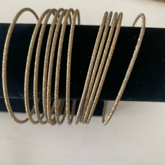 Jewelry | Champagne Gold Glittery Stackable Bangles | Poshmark